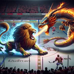 LHC Lion Devours Fribourg Dragon: A Symbolic Clash | AI Art Generator ...