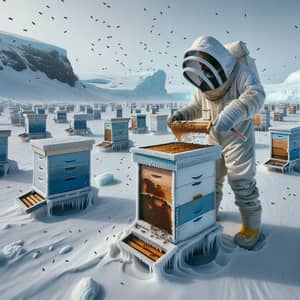 Funny Beekeeper with Bees | AI Art Generator | Easy-Peasy.AI