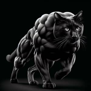 Powerful Cat: Muscular & Well-Groomed Pose | AI Art Generator | Easy ...