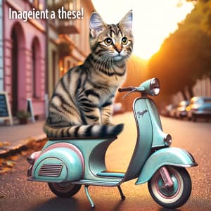 Ginger Tabby Cat Flying Apache Helicopter at Sunset | AI Art Generator ...