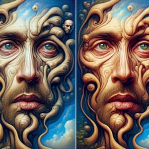 Distorted Human Face - Interference Art | AI Art Generator | Easy-Peasy.AI