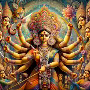 Goddess Durga: An Icon of Fearless Power | AI Art Generator | Easy-Peasy.AI