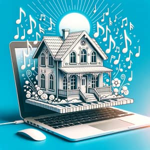 Colorful Music House Playlist Cover Design | AI Art Generator | Easy ...