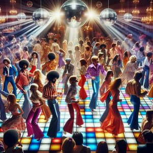 70s Disco Dance Showcase: Energetic Females in Dazzling Sequinned ...