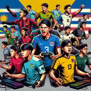 Malaysian Efootball League Poster Featuring State Representatives | AI ...