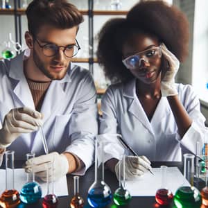 Chemistry Love Story: Couple in Lab Writing Chemistry Thesis | AI Art ...