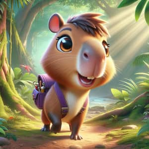 Capybara Saying 'Dora' in a Lush Green Setting | AI Art Generator ...