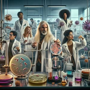 Eccentric Scientists in a Vibrant Lab Setting | AI Art Generator | Easy ...