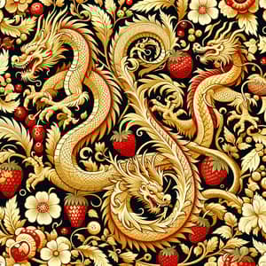 Golden Dragon Khokhloma Pattern: Traditional Design Enhanced | AI Art ...