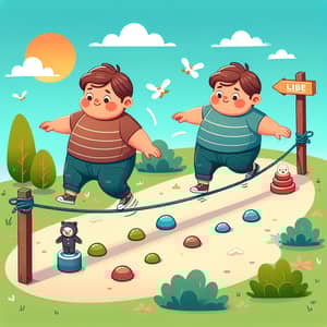 Balance Game: 'The Tightrope Walker's Promenade' for Children | AI Art ...