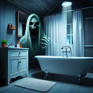 Terrifying Bathroom Encounter: Fear Awaits | AI Art Generator | Easy ...