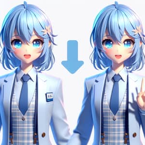 Cute Anime Tax Accountant | Sky Blue Hair, Vibrant Style | AI Art ...