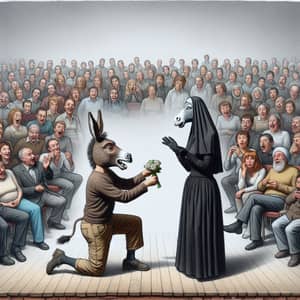 Donkey Masked Groom Proposes to His Bride in a Romantic Moment | AI Art ...