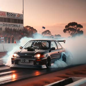 Customized Australian 1999 Toyota Echo Burnout at Drag Strip | AI Art ...