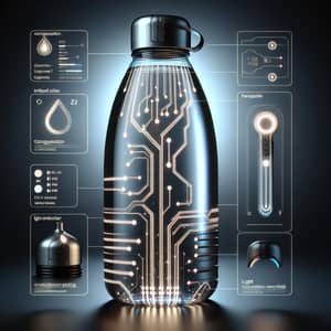 Interactive Smart Water Bottle with LED Screen | AI Art Generator ...