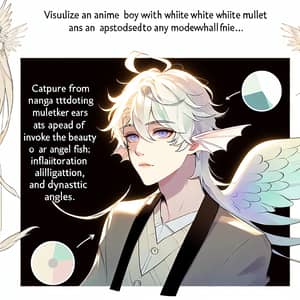 Angelically Ethereal Anime Boy: White Mullet & Fin Ears | AI Art ...