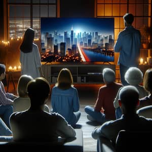 Group of People Sitting with Their Backs to Camera | AI Art Generator ...