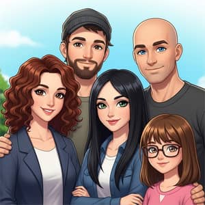 Vibrant Family Portrait in Pixar Style | AI Art Generator | Easy-Peasy.AI