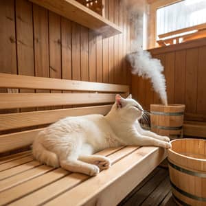 Adorable Cat in a Russian Bathhouse | AI Art Generator | Easy-Peasy.AI