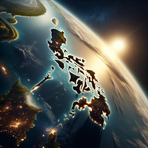 Philippine Map in Interstellar Space | Sun's Radiant Glow | AI Art ...