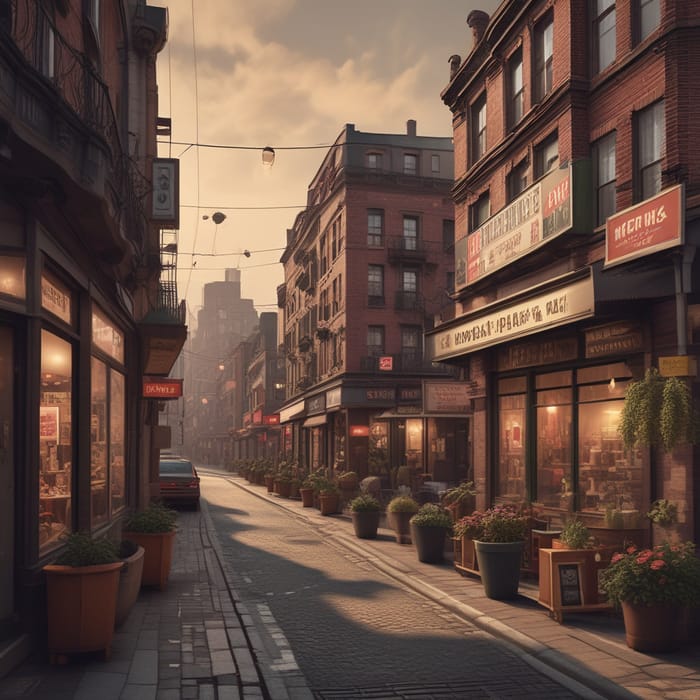 Nostalgic Vintage Street Scene from the 90s | AI Art Generator | Easy ...