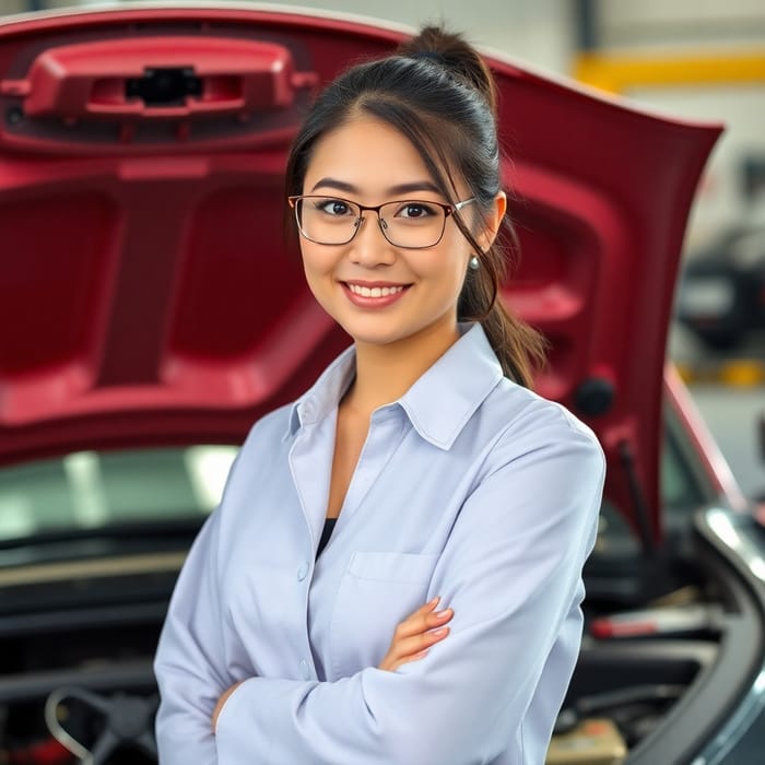 Female Car Engine Expert: Technical Insight | AI Art Generator | Easy ...