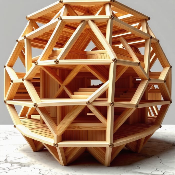 Minimalist Hexagonal Wooden Structure Design | AI Art Generator | Easy ...