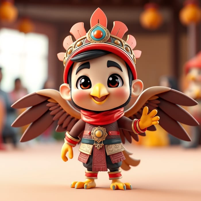 Cute 3D Indonesian Garuda Mascot Design | AI Art Generator | Easy-Peasy.AI
