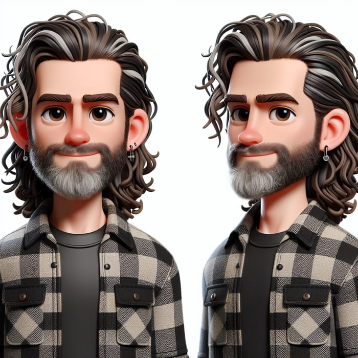 Animated Caricature of a White Man in Flannel | AI Art Generator | Easy ...