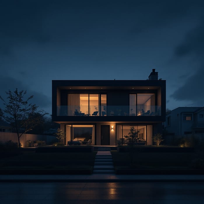 Cinematic Noir: Hidden Rooftop House at Night | AI Art Generator | Easy ...