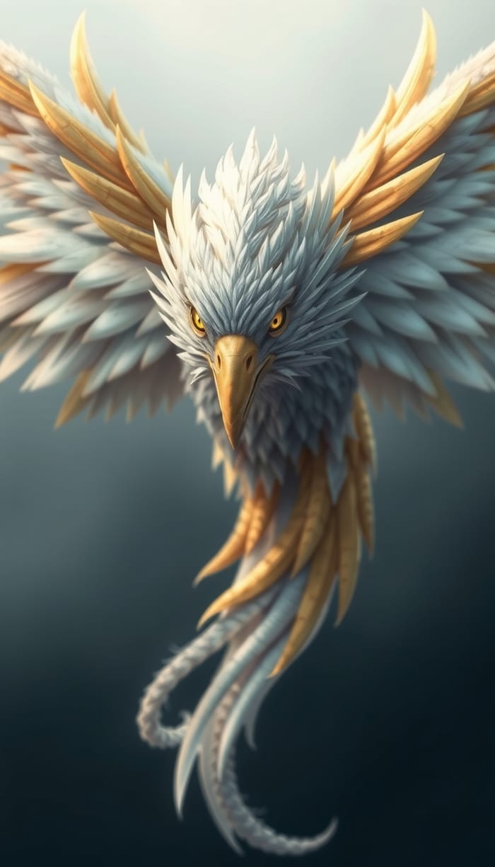 Mythical Winged Creature: Golden-Eyed Eagle | AI Art Generator | Easy ...