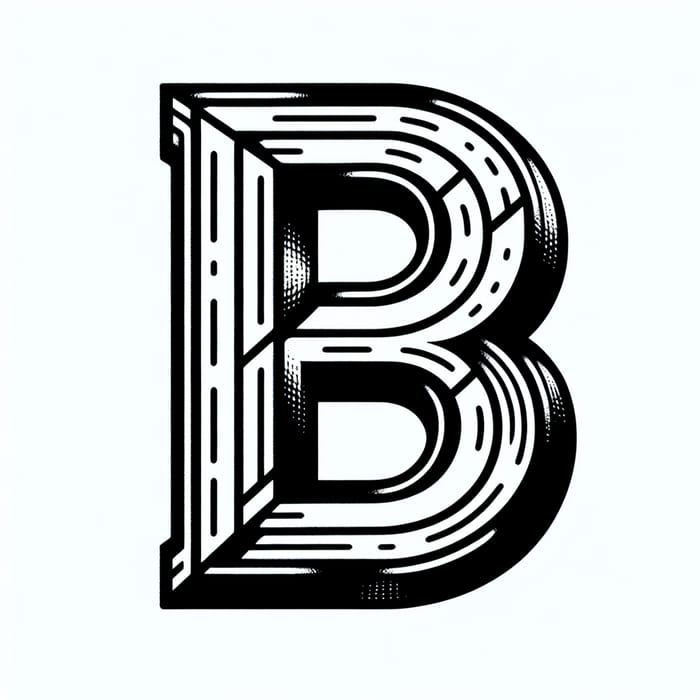 Elegant Black & White Capital Letter B Drawing | AI Art Generator ...