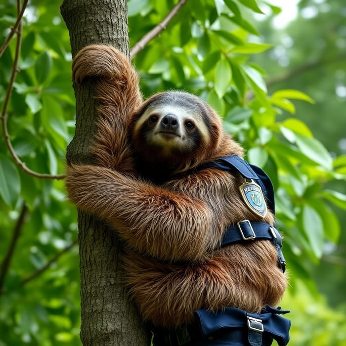 Sloth in Police Uniform: A Unique Tree Dweller | AI Art Generator ...