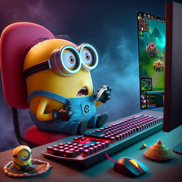 Minion Plays DOTA and Levels Up Titan | AI Art Generator | Easy-Peasy.AI