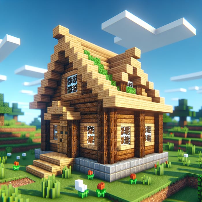 Cozy Oak Wooden House Design in Minecraft | AI Art Generator | Easy ...