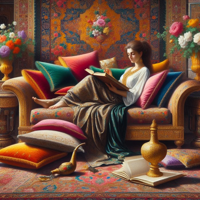 Elegant Odalisque: Classical European Painting | AI Art Generator ...