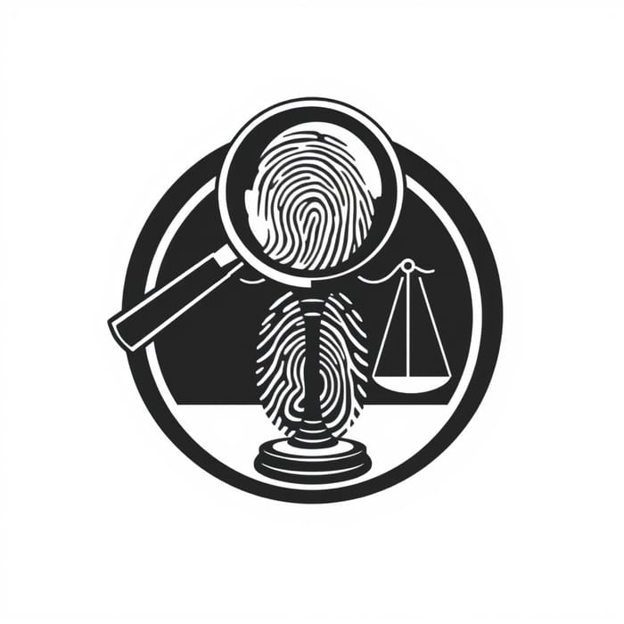 Black and White Criminology Logo Design | AI Art Generator | Easy-Peasy.AI