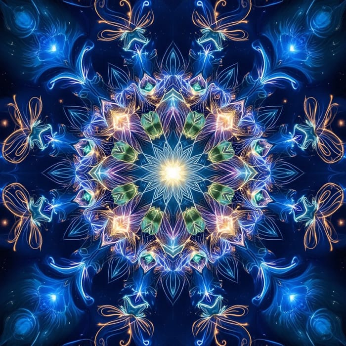 Blue Cosmic Play: Fractal Magic Unleashed | AI Art Generator | Easy ...