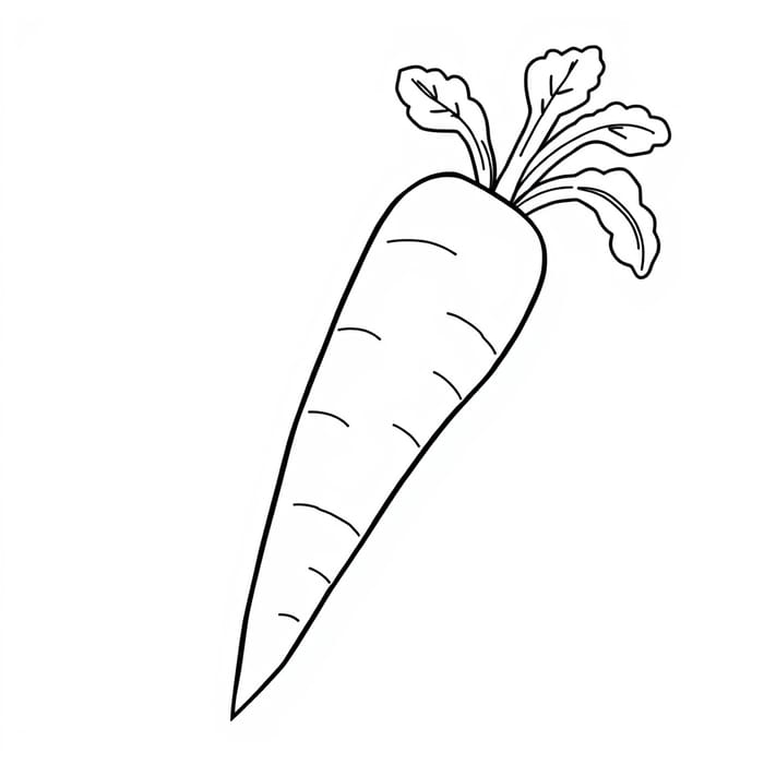 Simple Carrot Coloring Page for Kids | AI Art Generator | Easy-Peasy.AI