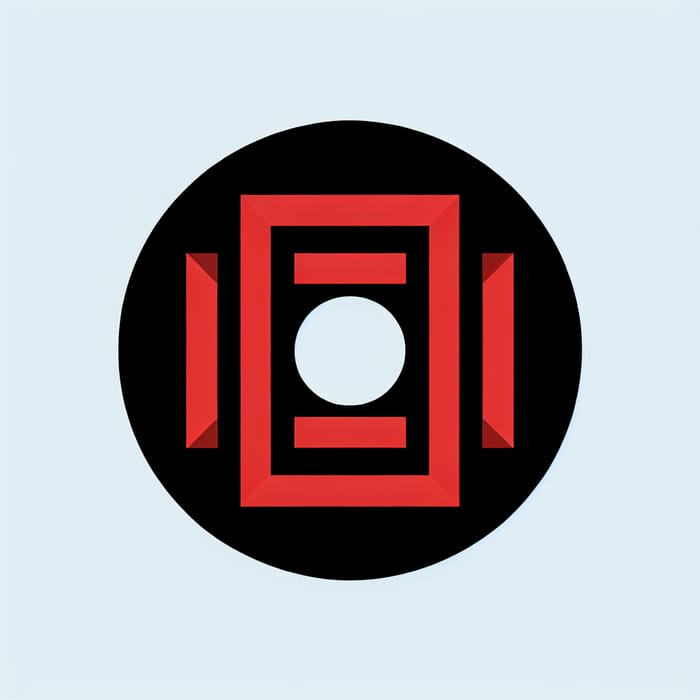 Circle with Rectangle: Bold Black and Red Design | AI Art Generator ...