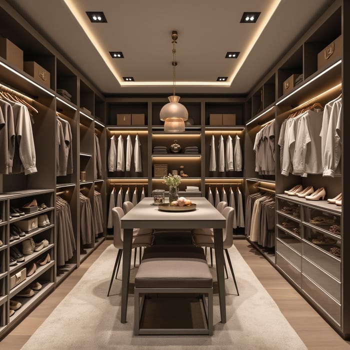 Stylish Modern Walk-In Closet Design Ideas | AI Art Generator | Easy ...