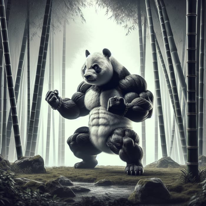 Muscular Kungfu Panda Mastering Martial Arts | AI Art Generator | Easy ...