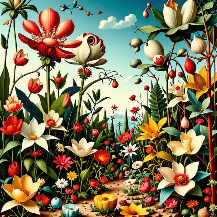 Surreal Garden Scene Inspired by Hieronymus Bosch - Otherworldly Colors ... Surreal Garden Scene Inspired by Hieronymus Bosch - Otherworldly Colors ...