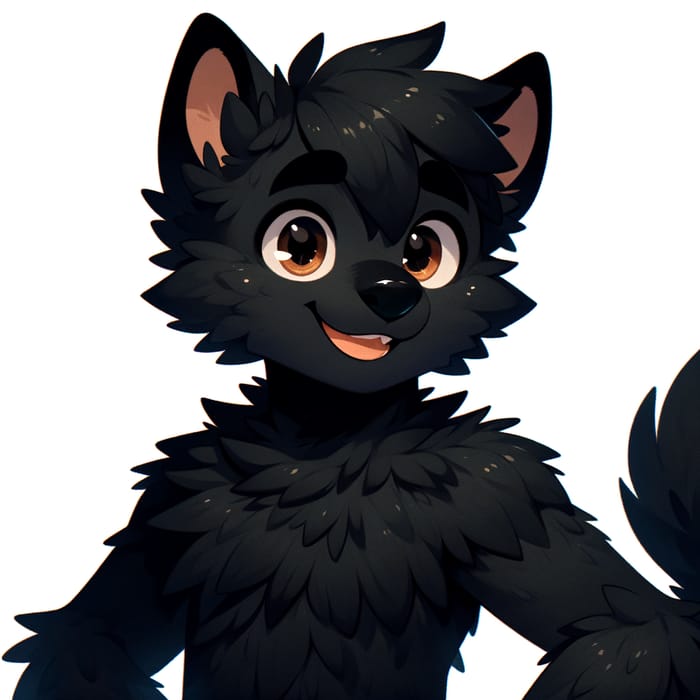 Black Furry Character with Friendly Smile | AI Art Generator | Easy ...