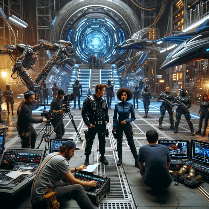 Sci Fi Film Production Cutting Edge Set Props Ai Art Generator