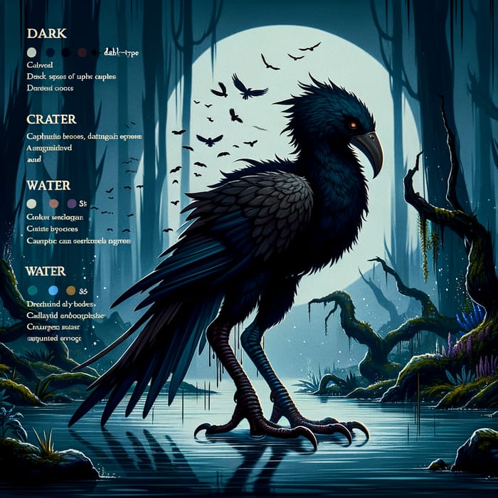 Dark Water Pokemon - Avian Form in Enchanted Forest | AI Art Generator ...