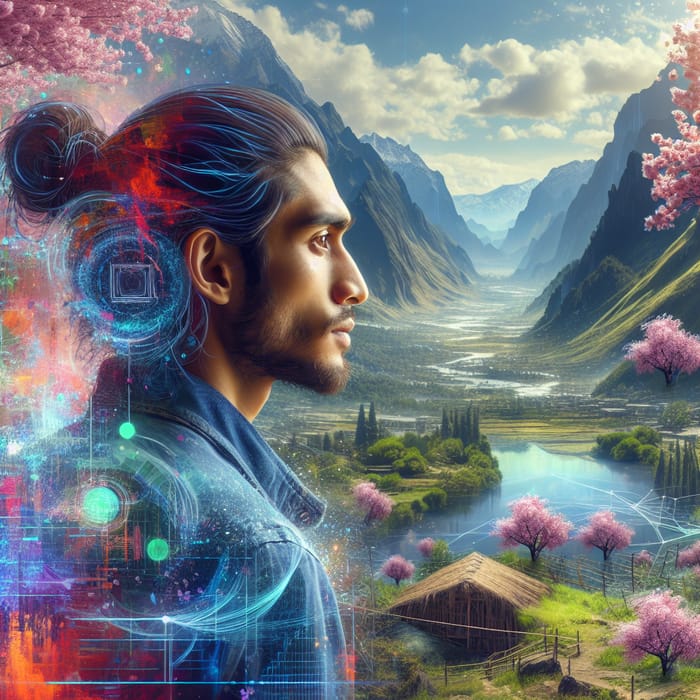 Futuristic Valley Nature Meets Technology Ai Art Generator Easy