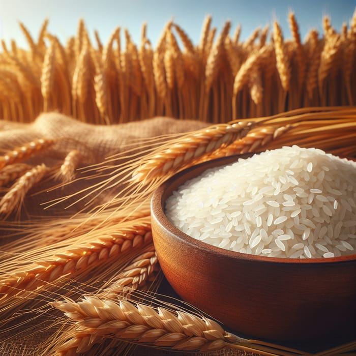 Golden Wheat and Fluffy Rice: A Harvest Tribute | AI Art Generator ...