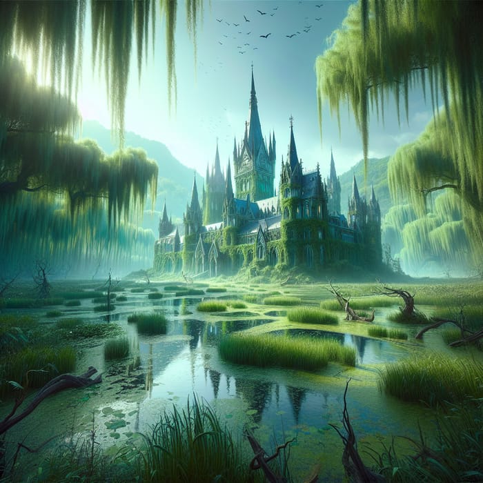 Enchanting Magical Swamp & Academy of Magic | Daylight Scene | AI Art ...
