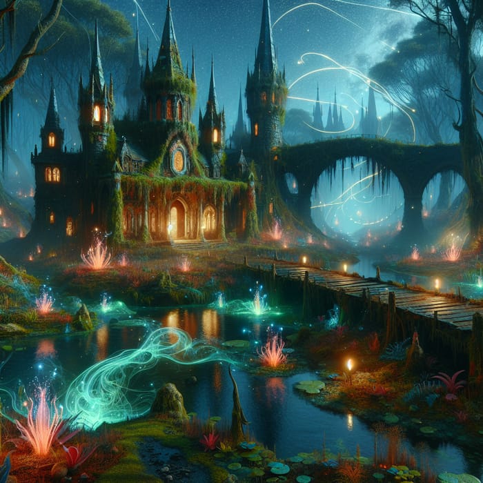 Magical Swamp and Mystical Academy - Enchanting Landscape | AI Art ...